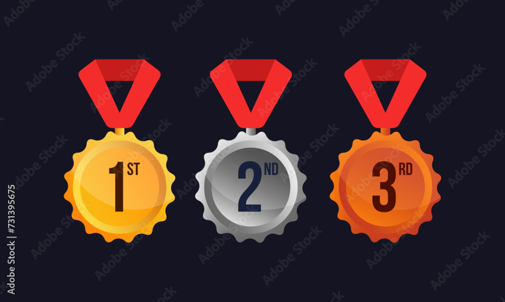 1st 2nd 3 rd place Trophy icon, 1st place trophy, gold medal, trophy ...