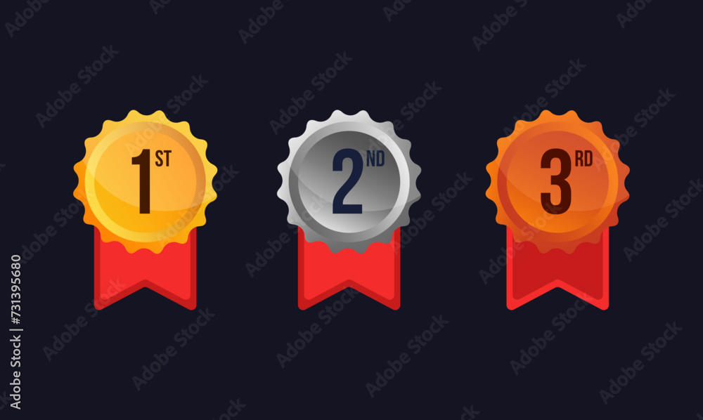 1st 2nd 3 rd place Trophy icon, 1st place trophy, gold medal, trophy ...