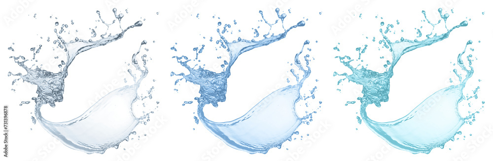 water splash with curved flow in 3 different shades Stock Illustration ...
