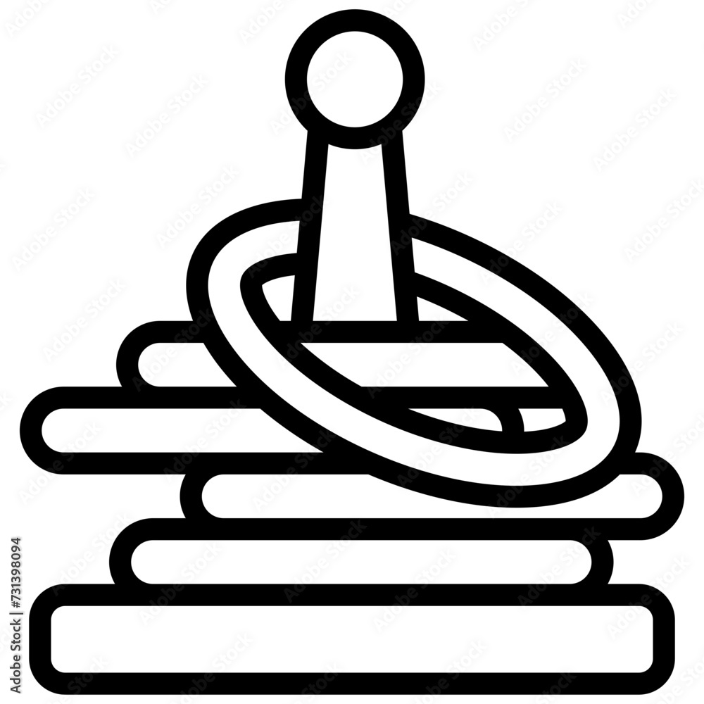 Ring Toss black outline icon, related to carnival, festival theme, best ...