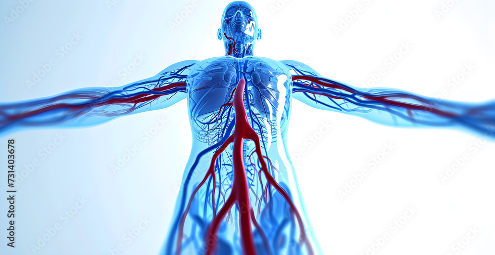human anatomy 3d illustration of the circulatory system veins and ...