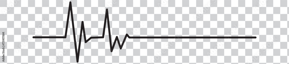 Heart rate monitor line vector isolated on transparent background ...