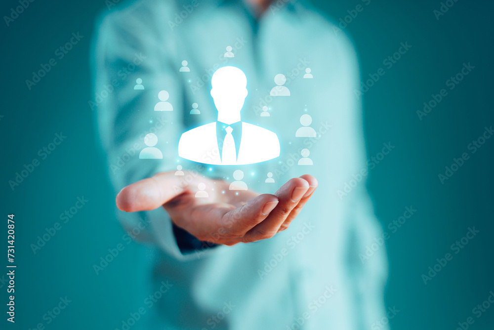Businessman or HR search select man icon group. Hr, HRM, Human ...