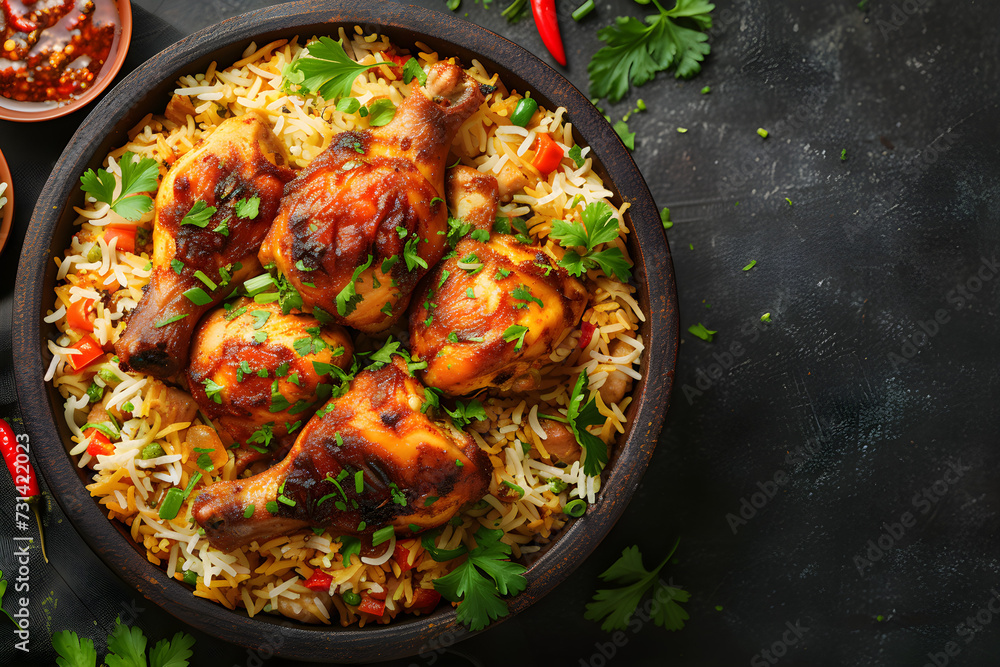Chicken kabsa homemade Arabian biryani, a traditional Middle Eastern ...