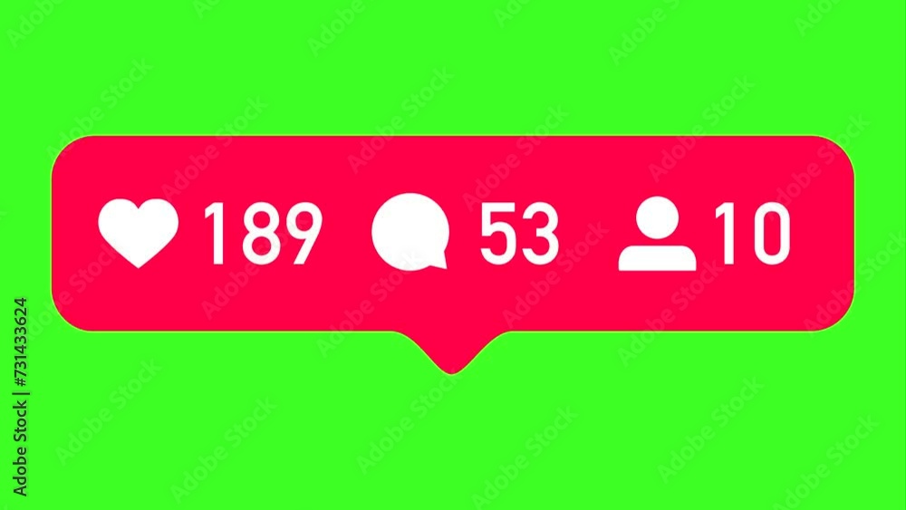 notification like comment follow icon social media animation video ...