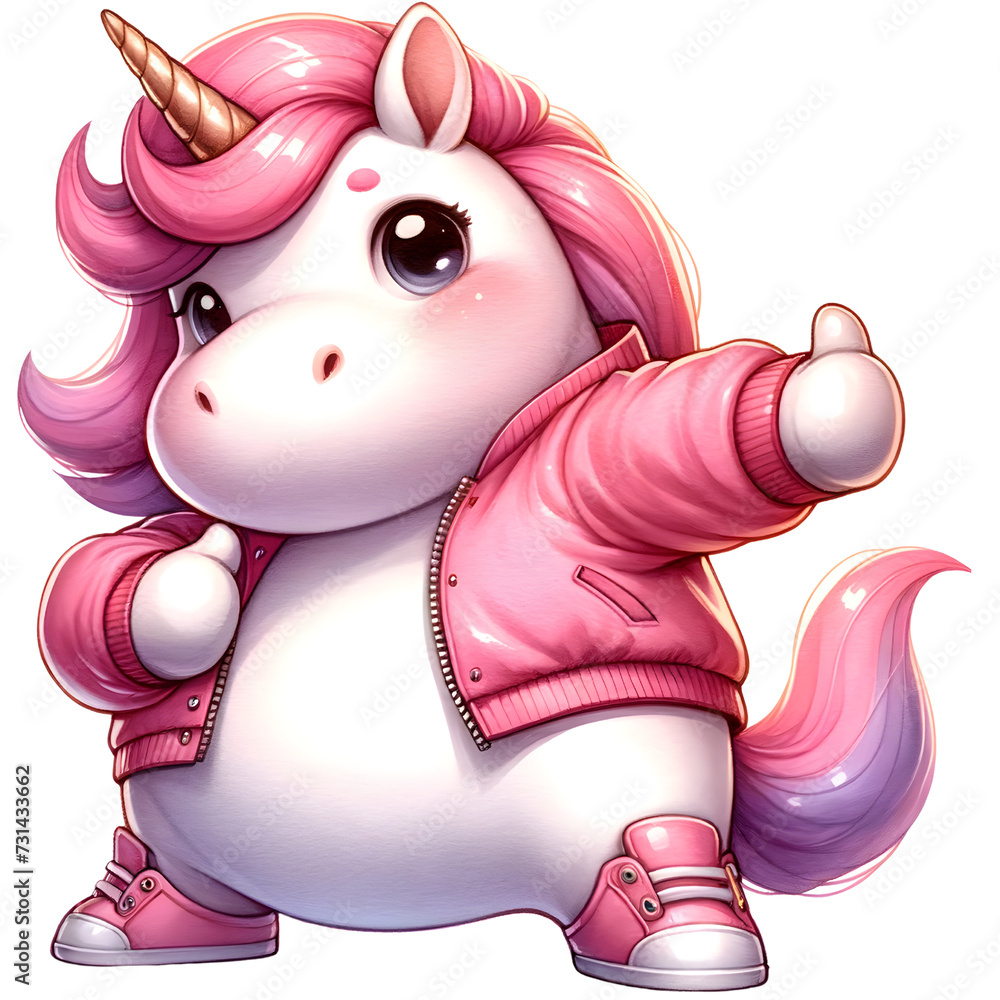 Fat unicorn Watercolor clipart bundle, Collection Clipart,Clipart ...