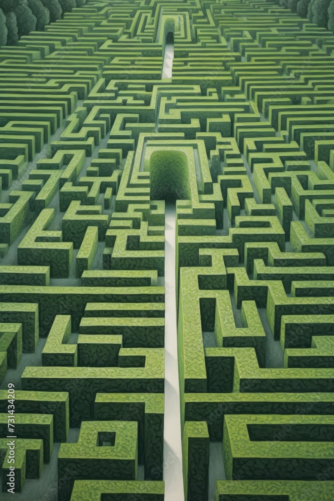 Endless lawn Tea filed hedge maze game Curve pathway Labyrinths, Neo ...