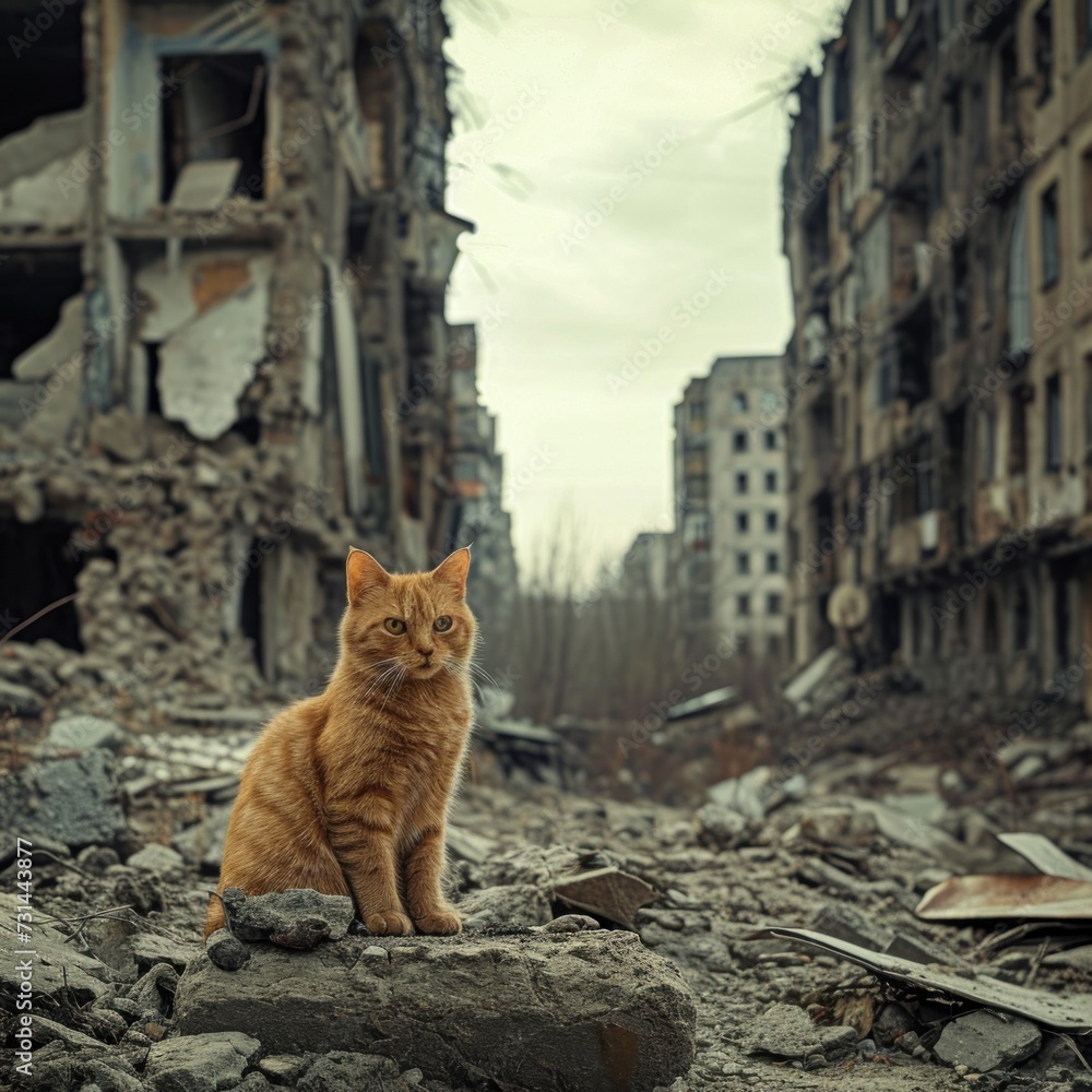 Cats without owners and living alone outside the house, seeing old ...