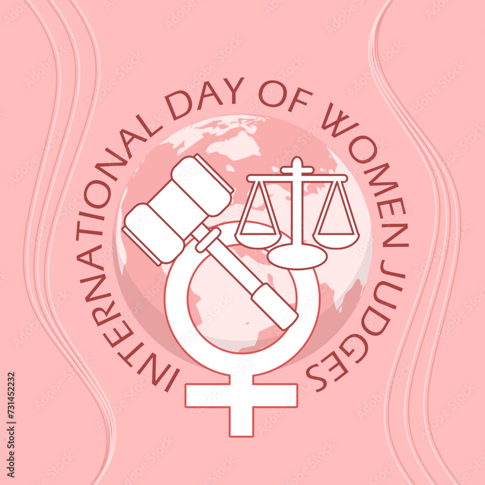 International Day of Women Judges event banner. A judge's gavel with ...