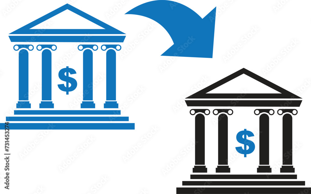 Bank transfer icon, money transfer icon, money transfer by bank icon ...