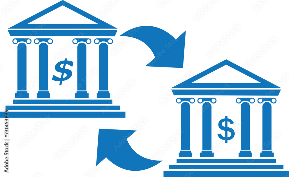 Bank transfer icon, money transfer icon, money transfer by bank icon ...