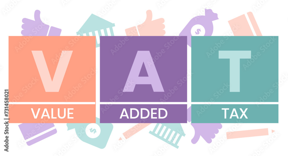 VAT - value added tax. acronym business concept. vector illustration ...