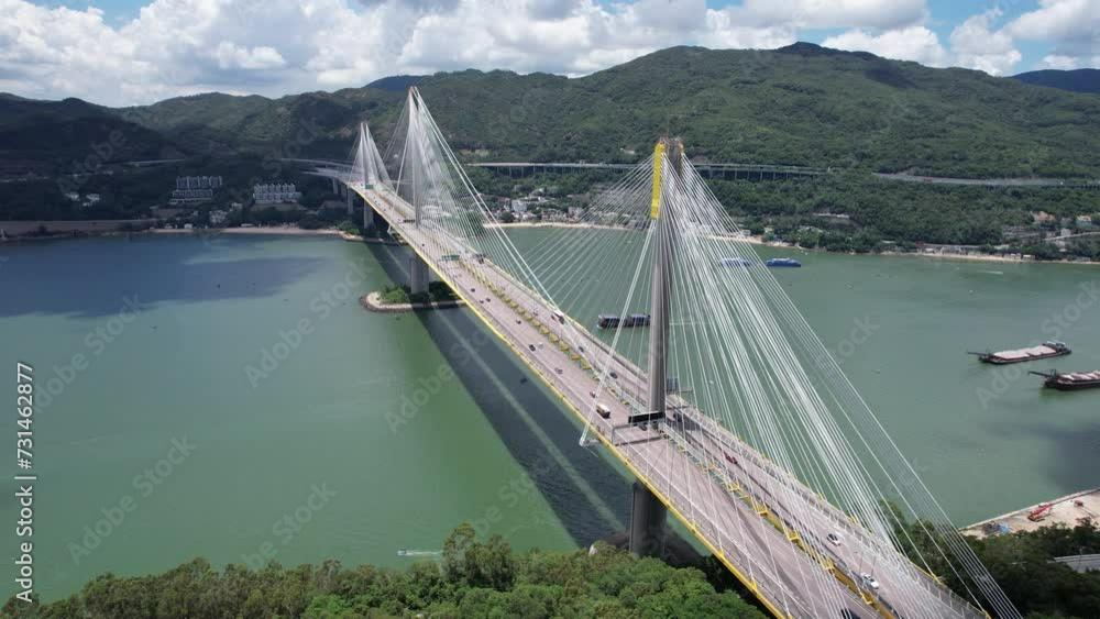 Ting Kau Bridge is the world's first three-tower cable-stayed bridge ...