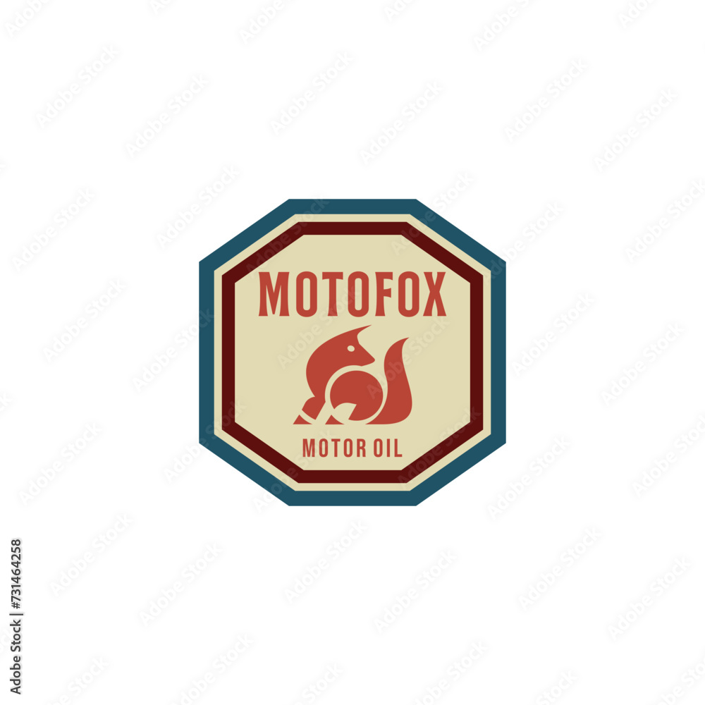 Badge logo for automotive with symbol design vector red fox.retro ...