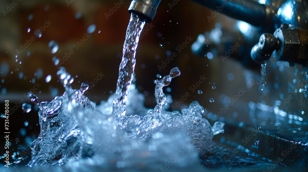 Water Preservation with an Image of Water Flowing from a Tap ...