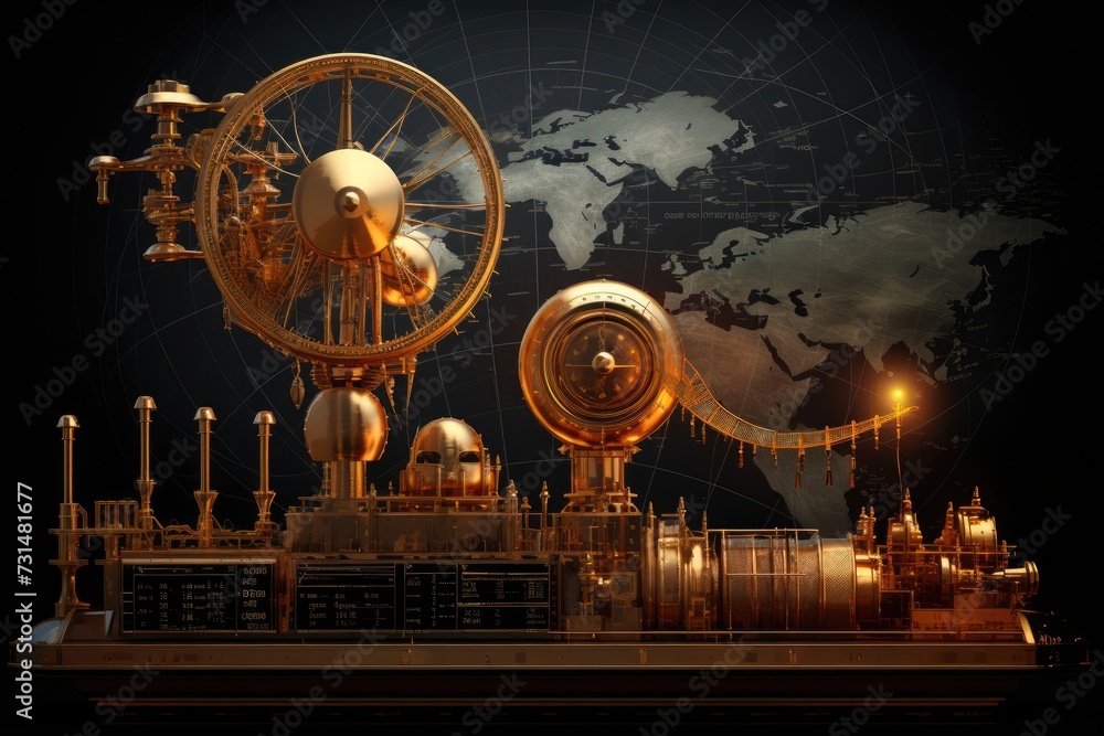 An illustrative model of a city placed against the backdrop of a ...