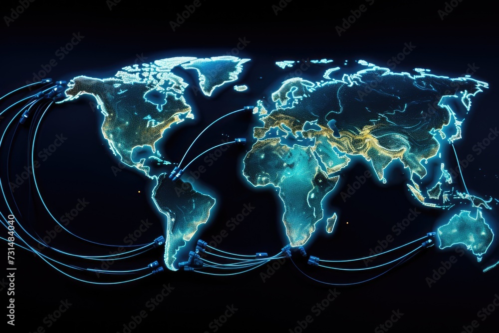 A straightforward representation of the world, depicted in blue ...