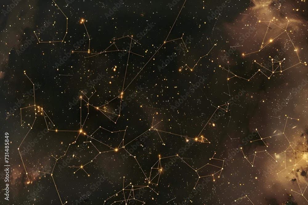 Explore this stock image featuring a detailed star chart showcasing ...
