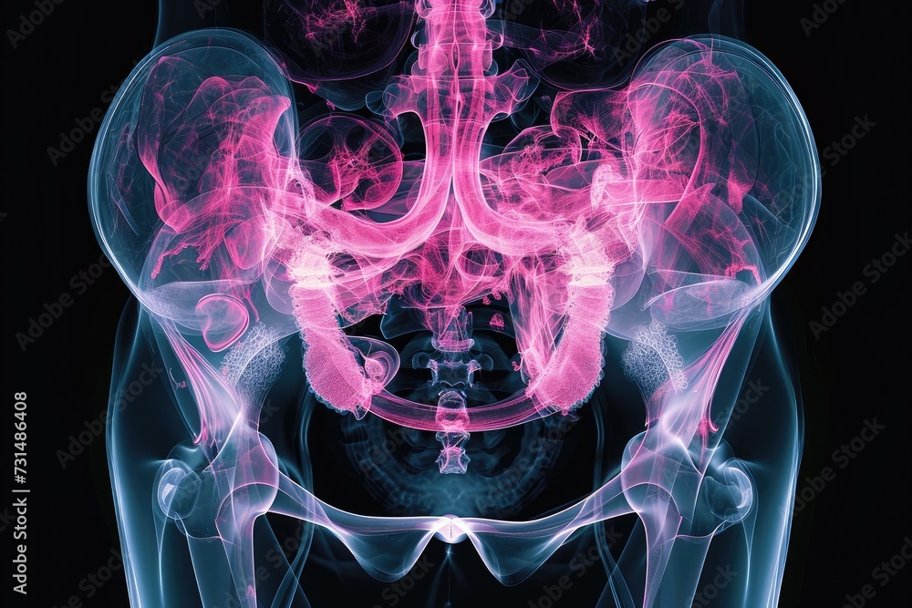 An informative x-ray image displaying the detailed structure and ...