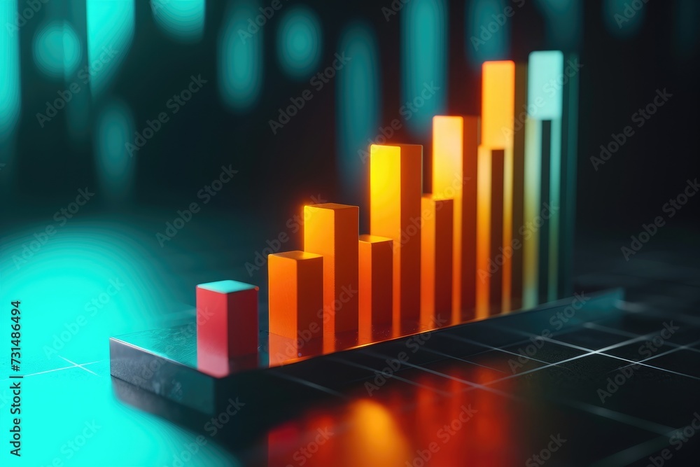 Close-Up of Bar Chart on Table for Analyzing Data and Trends in a ...