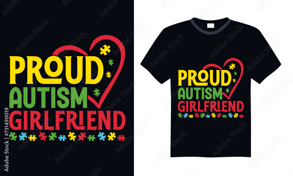Proud Autism Girlfriend - Autism T shirt Design, Handmade calligraphy ...