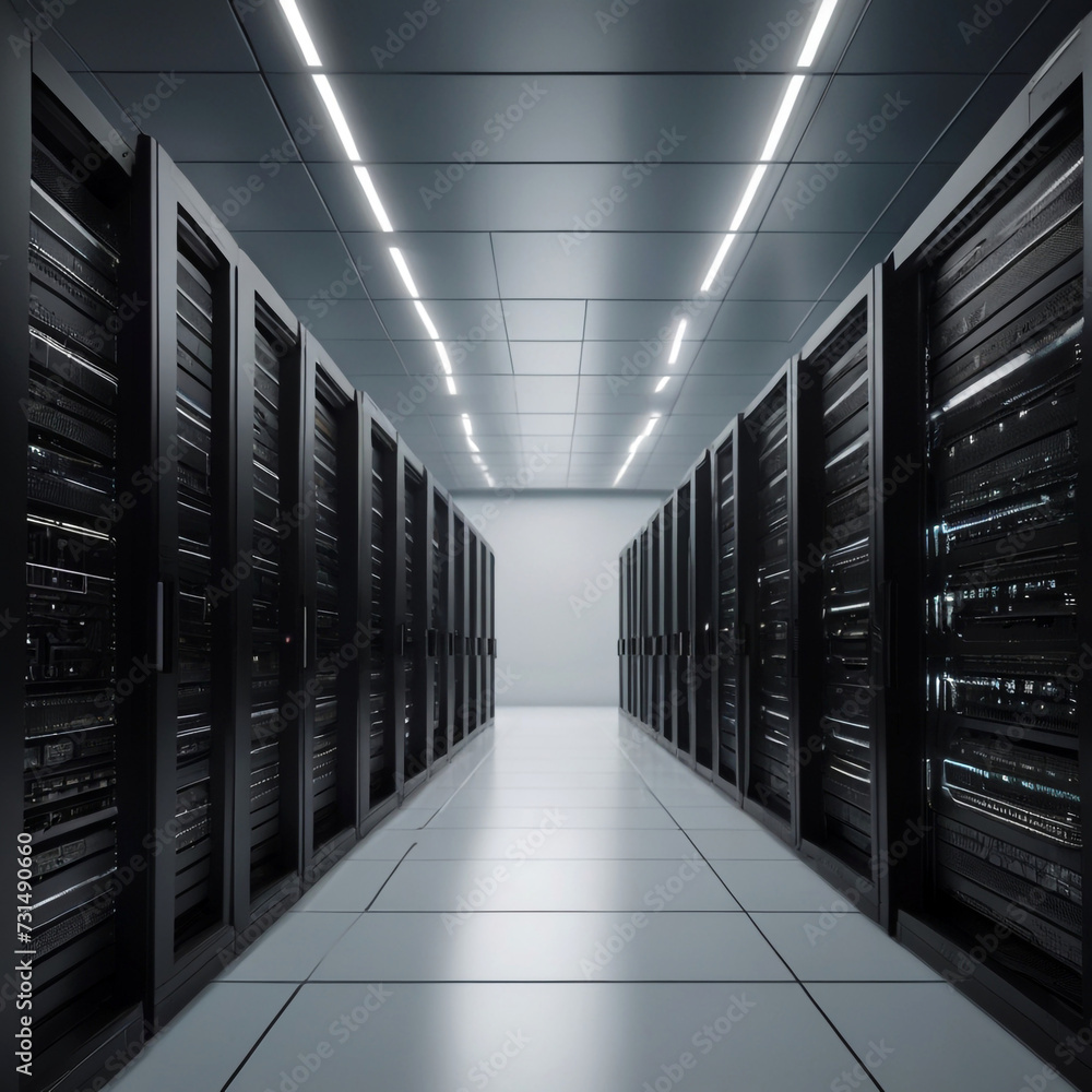 server room with servers Server racks in server room data center server ...