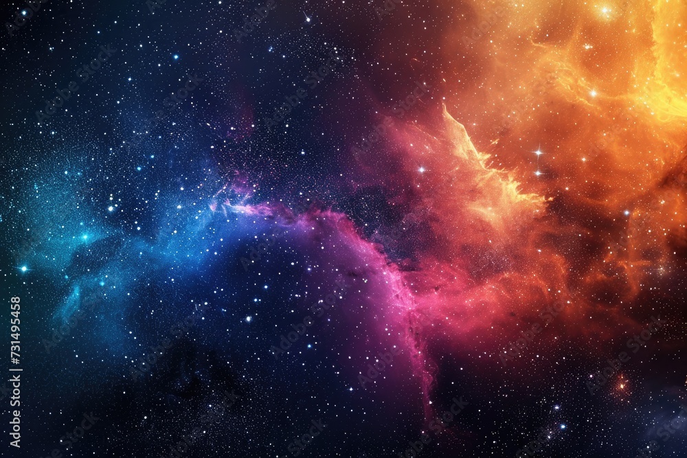 An expansive view of a vivid space displaying an array of stars and ...