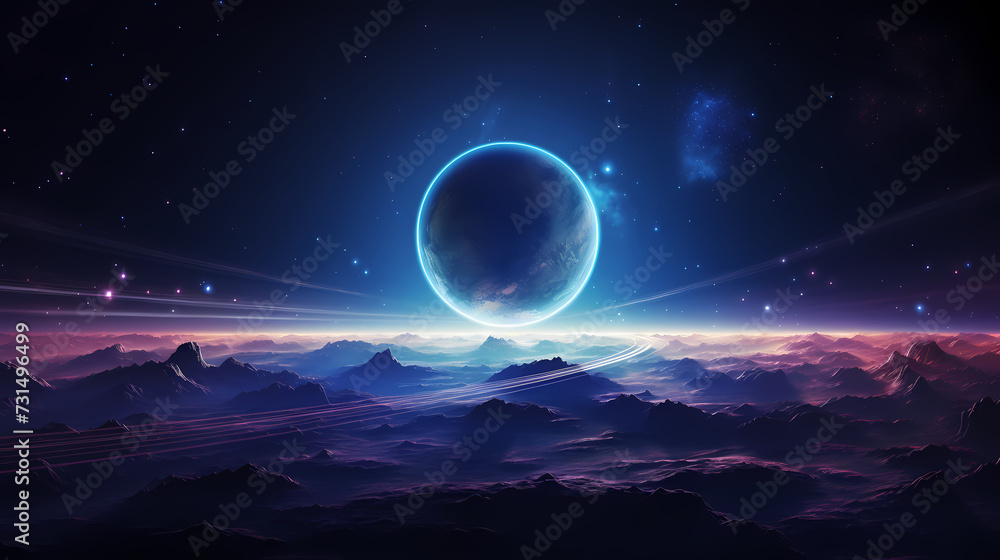 Star system background in the sky, 3D collection of stars in the ...