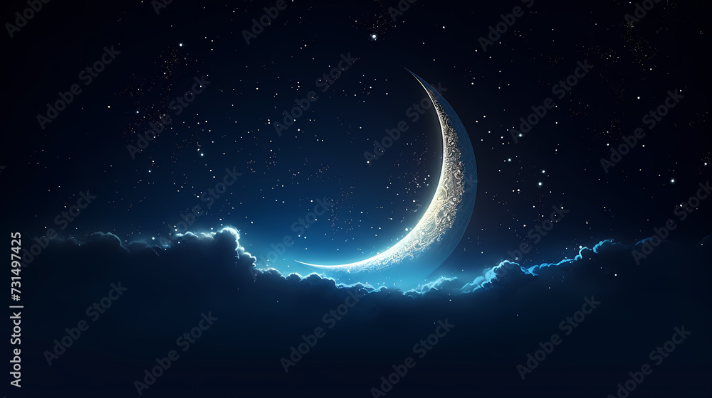 Star system background in the sky, 3D collection of stars in the ...