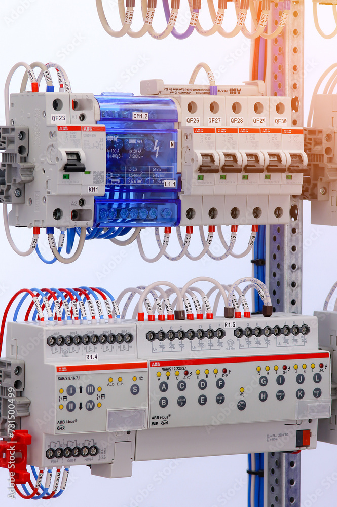 Electronic control modules for apartment automation are installed in an ...