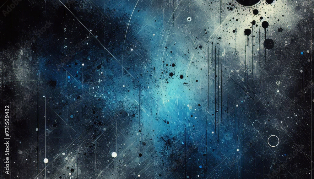 Glitter mist. Paint water splash. Magic spell. Blue silver gray color ...