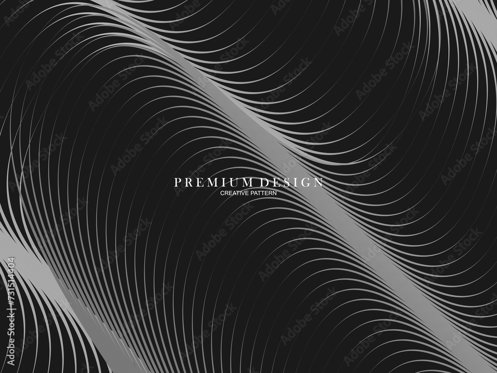 Abstract curved Diagonal Striped black Background. Vector slanted ...