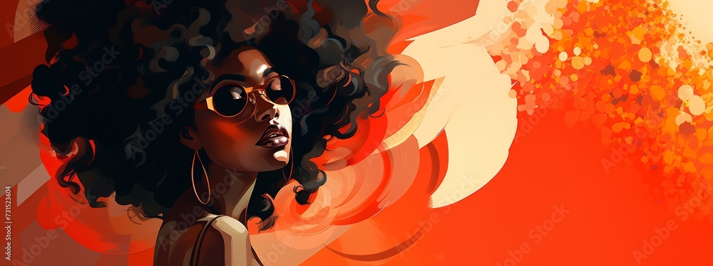 Abstract Portrait Of A Beautiful Black Woman Ai Generated Image Stock