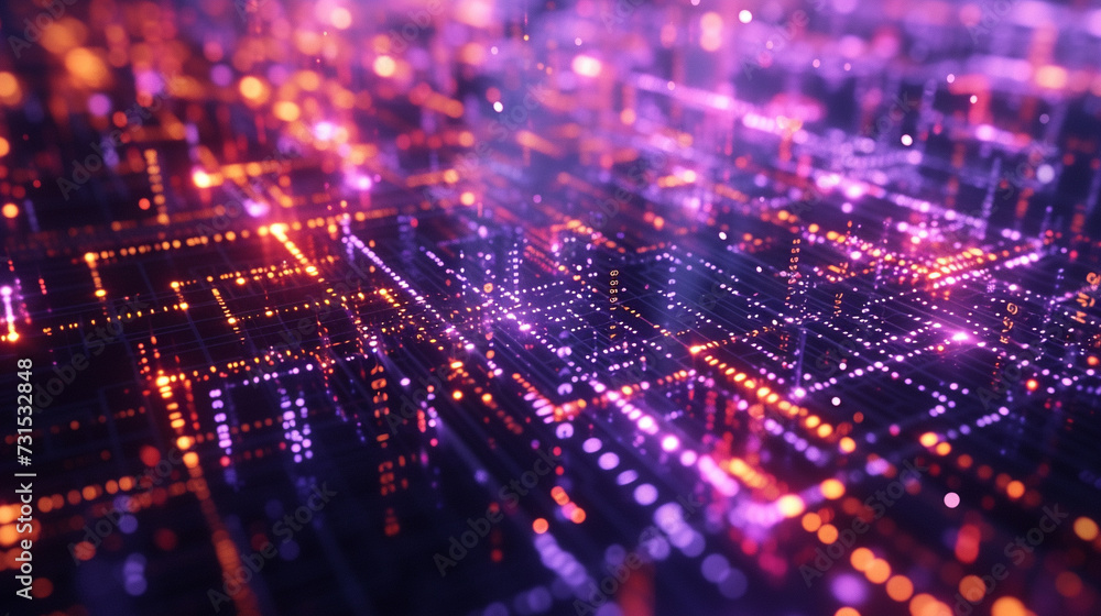 Craft an illustration showcasing a quantum computing system interface ...