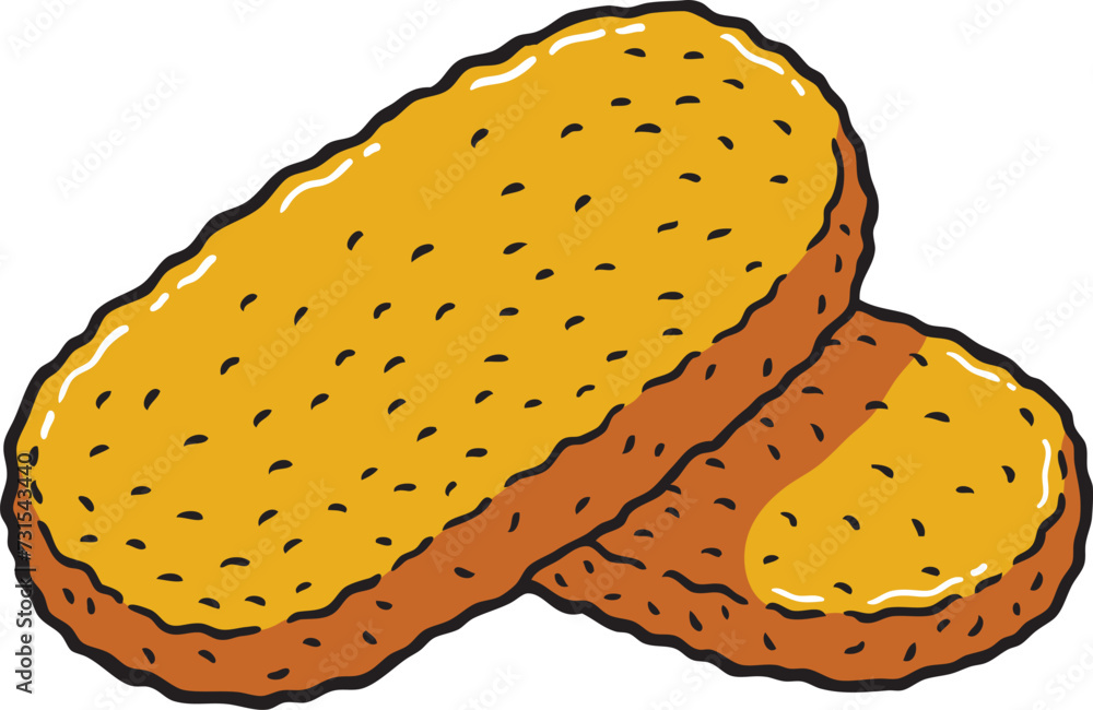 Vector Cartoon Hand Drawn Hash Browns Stock Vector | Adobe Stock