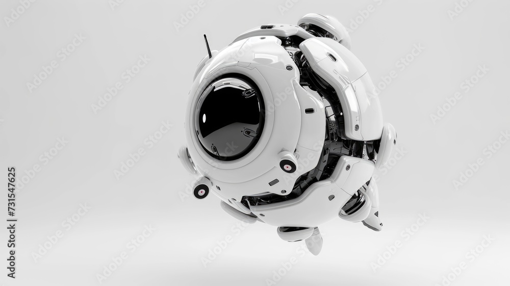 close up of a robot, 3d overwatch style, stylized cartoon sci fi sphere ...