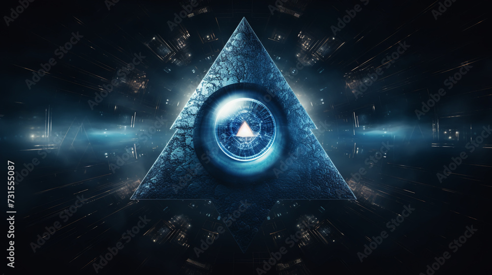 illustration of the all-seeing eye. The abstract symbol of the Masons ...
