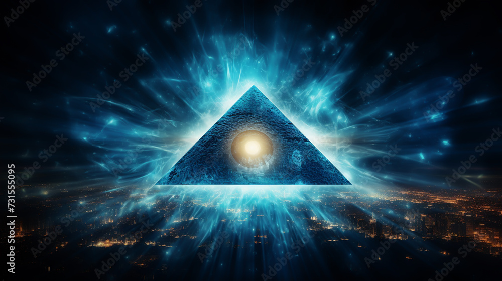 illustration of the all-seeing eye. The abstract symbol of the Masons ...