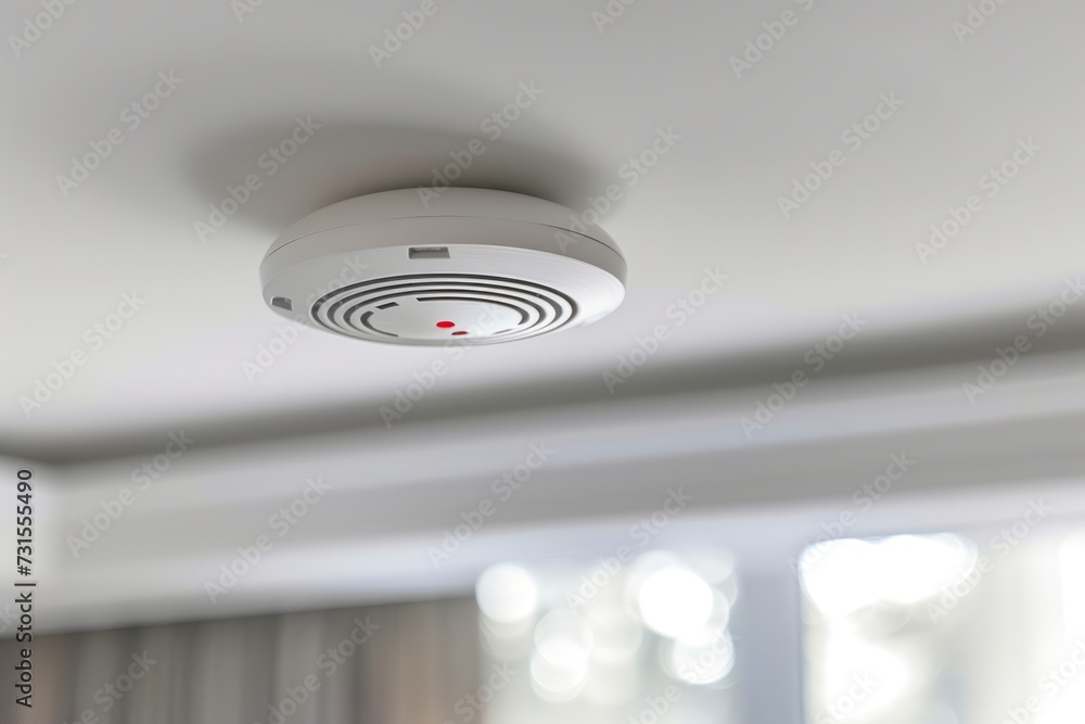 Ceiling mounted safety device for detecting fires in residential ...