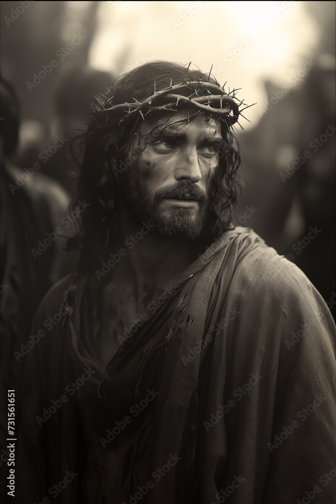Jesus Christ wearing a crown of thorns. suffering of Jesus Christ, Good ...