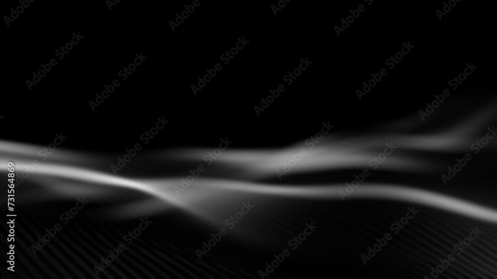 Digital wave blurred smooth motion overlay on black background. smoke ...