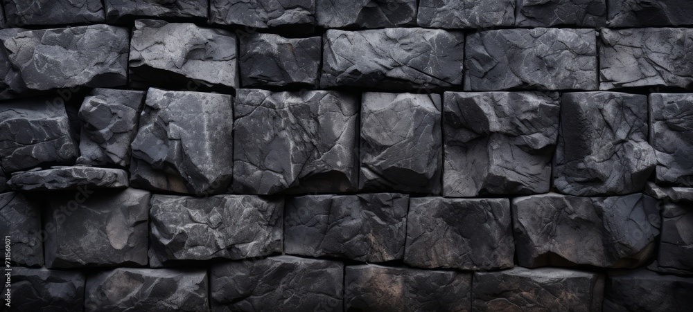 Crushed volcanic rock bricks wall. Volcanic bricks wall texture. Wall ...