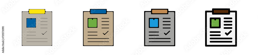 Icones symbole logo fice profil cv ok valide couleur Stock Vector ...