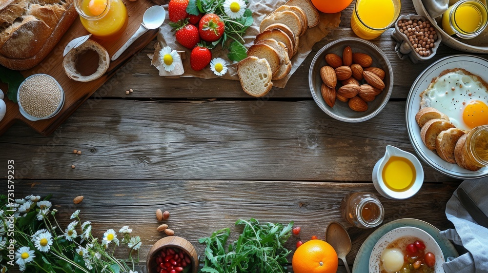 Wooden tables feature farm-fresh eggs, crusty bread, and freshly ...