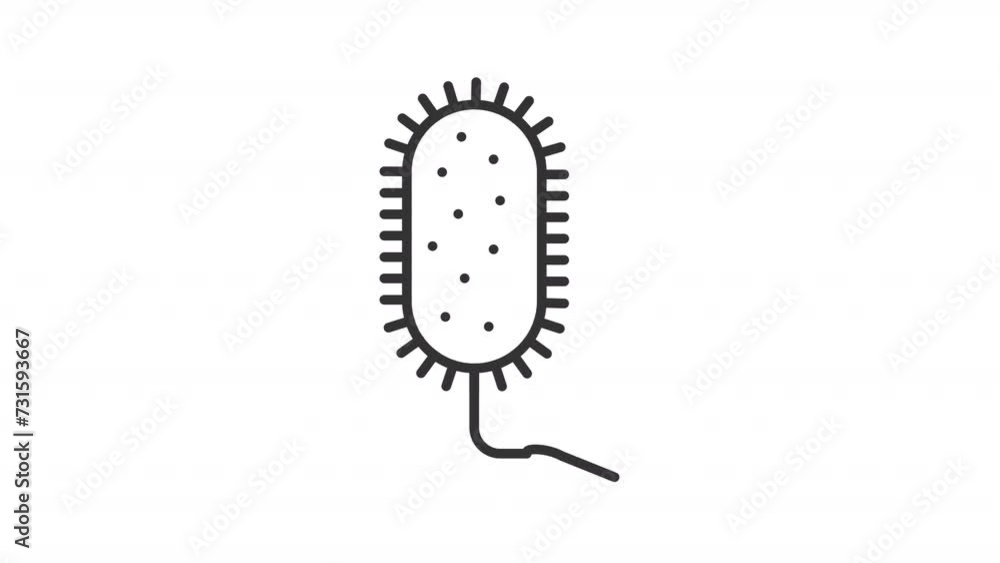 Vidéo Stock Animated vibrio cholerae icon. Infectious agent line ...