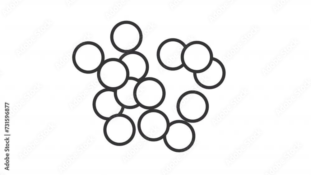 Animated staphylococcus icon. Spherical bacteria line animation ...