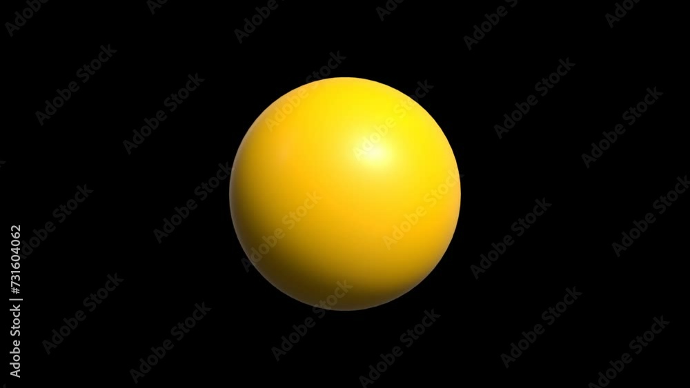 3D rotating yellow ball emoji of awkward in transparent background ...