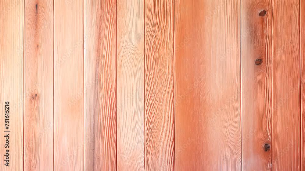 A close-up photo of a peach wooden wall, flooring or panel with ...
