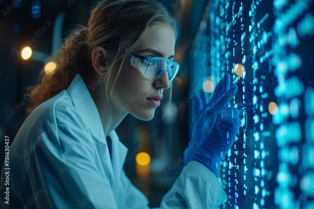 Bioinformatics experts analyzing complex biological data for insights ...