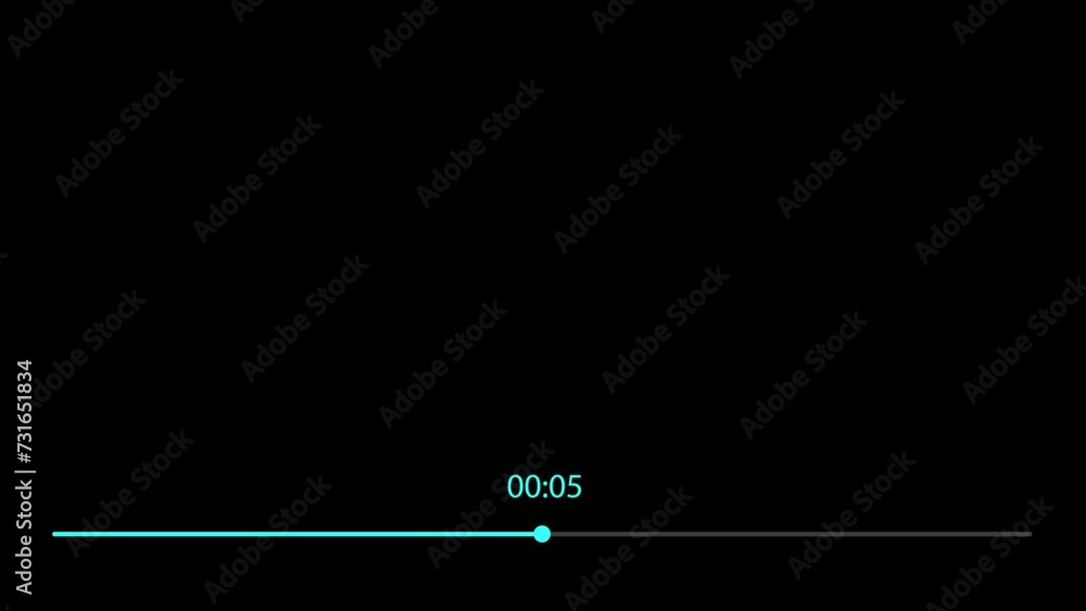 Neon Light Seconds Countdown on black background. Running dynamic light ...